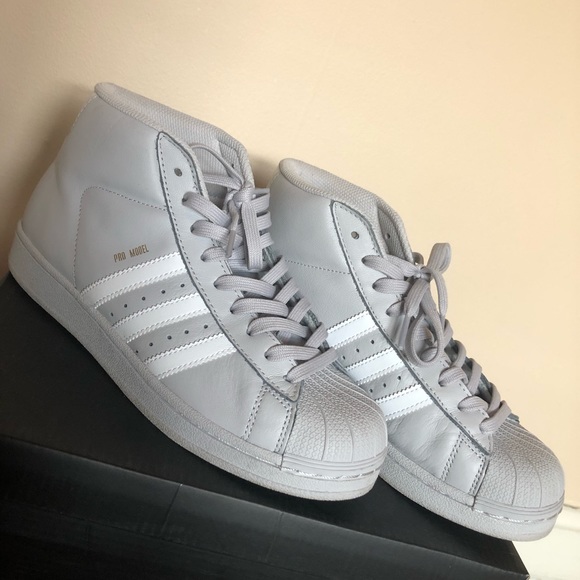 adidas | Shoes | Adidas Pro Model High Top Sneakers In Cool Gray | Poshmark